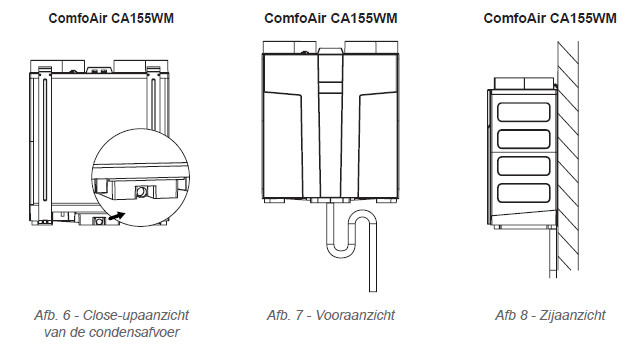 ComfoAir Compact WM/CM - Installatie condensafvoer – Zehnder