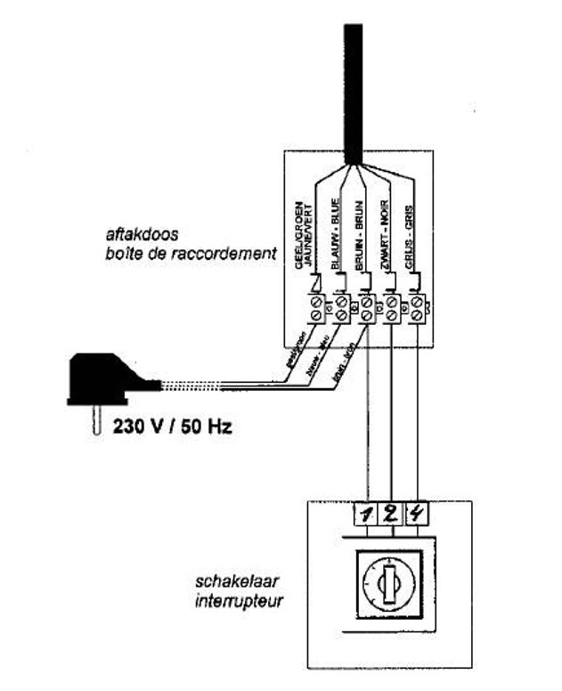 HygroFan Basic - Aansluitschema SA 1-3V – Zehnder